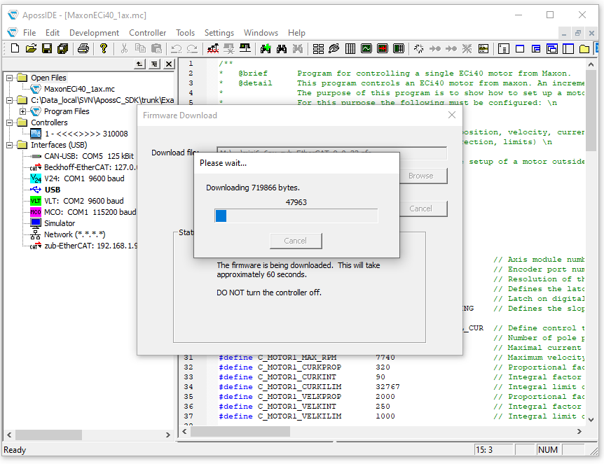 MACS: How can I update the firmware? – maxon Support
